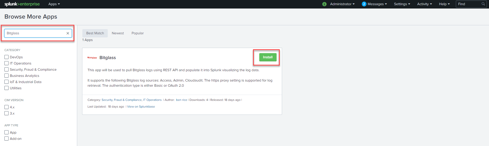 Integrating Splunk application with Forcepoint Data Security Cloud | SSE using Bitglass application